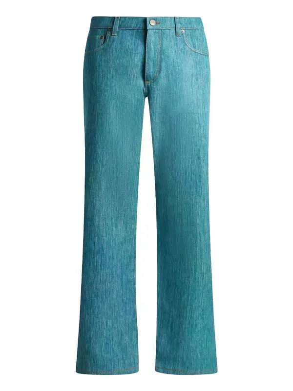 Etro Pegaso-button Jeans - Blue