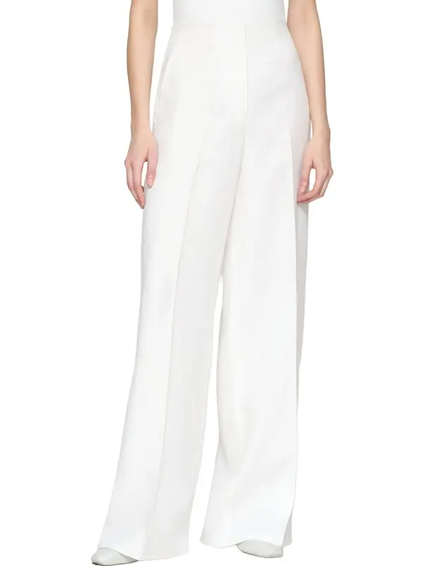 Lafayette 148 New York Linen Thames Wide-leg Pants - White