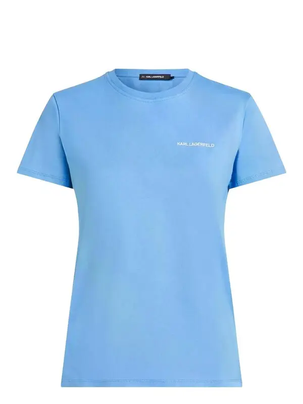 Karl Lagerfeld Logo-embroidered T-shirt - Blue