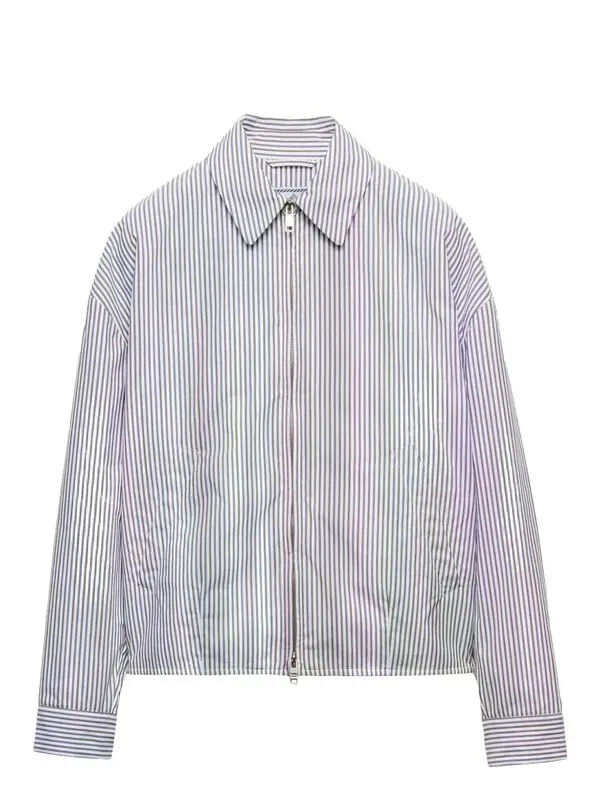 Prada Striped Poplin Blouson Jacket - White
