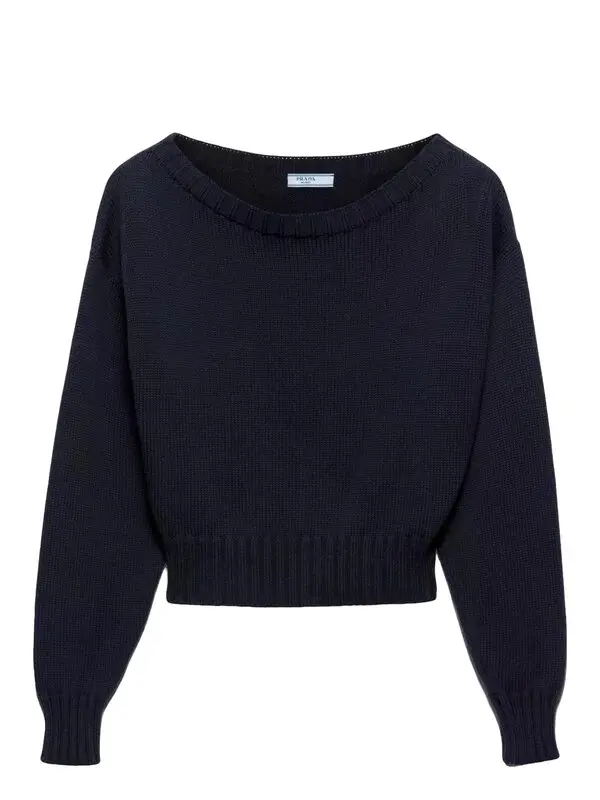 Prada Cotton Boat-neck Sweater - Blue