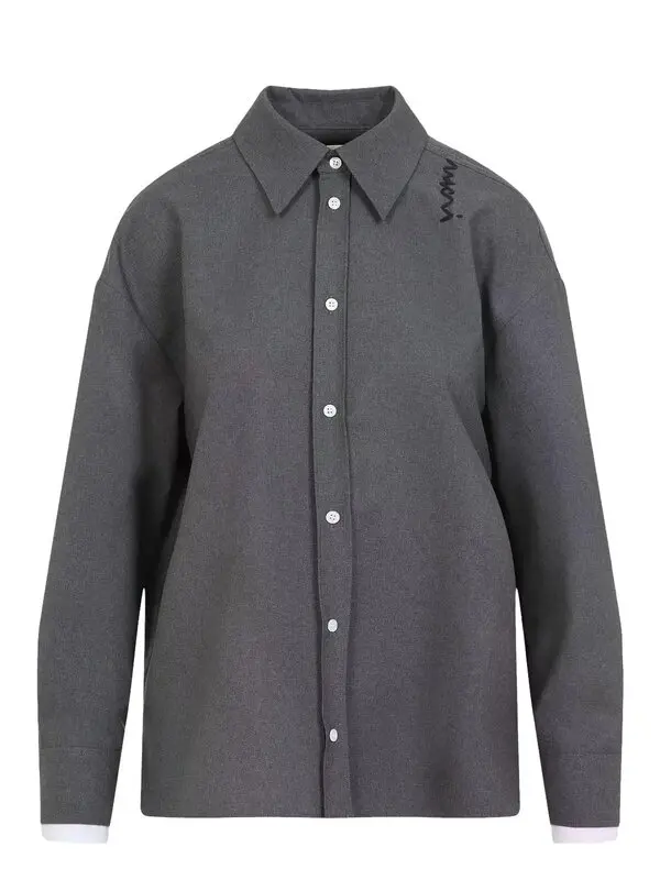 Marni Embroidered Logo Shirt - Grey