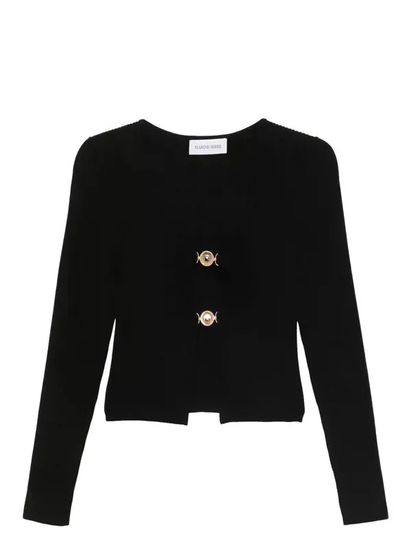 MARINE SERRE Knit Cardigan - Black