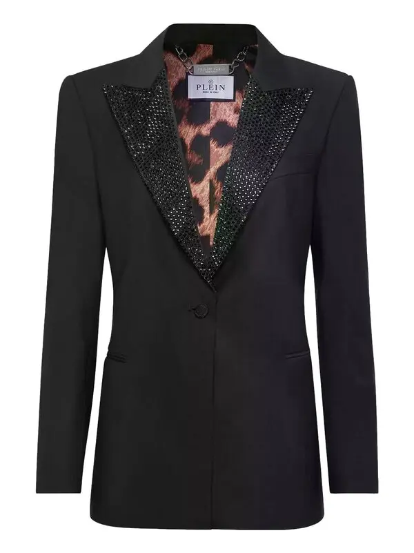 Philipp Plein Crystal Embellished Blazer - Black