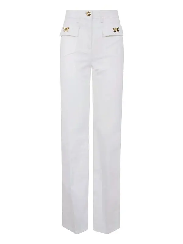 Elisabetta Franchi Cotton Trousers - White