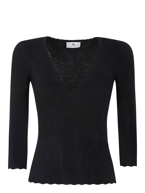 Elisabetta Franchi Knitted Top - Black
