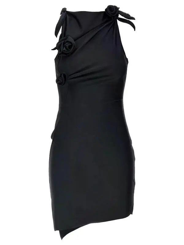 Coperni Asymmetric Mini Dress - Black