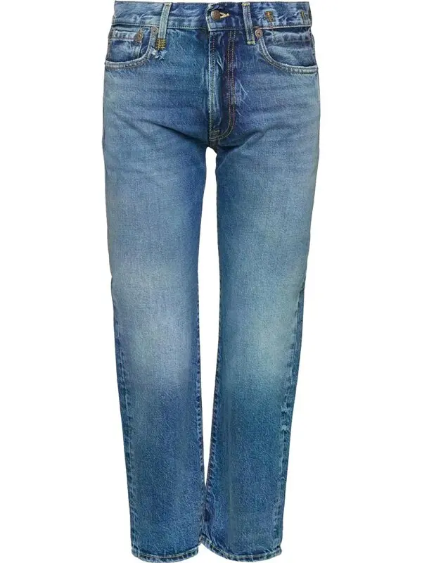 R13 Cropped Straight Leg Jeans - Blue