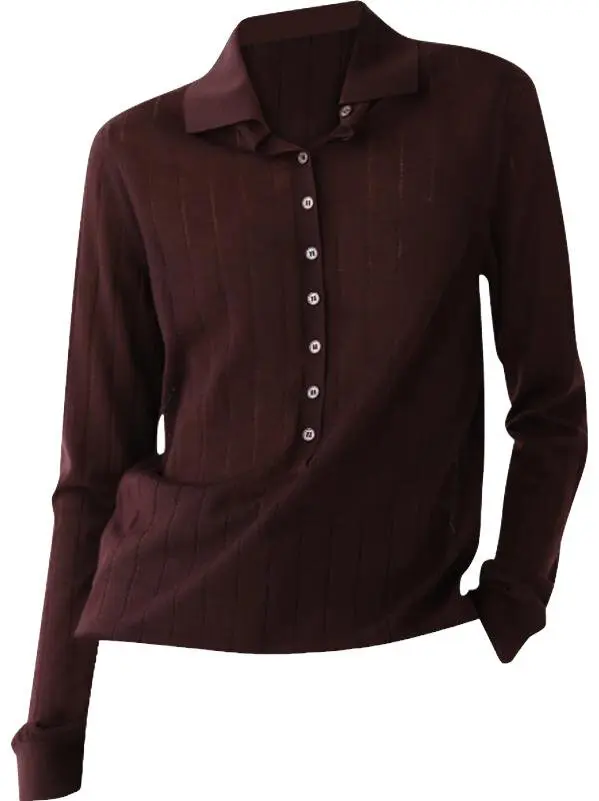 Veronica De Piante Luna Cashmere Polo - Burgundy