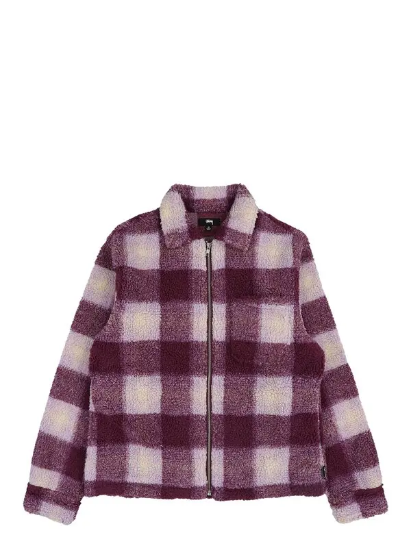 StÜssy Shadow Plaid Zip Sherpa - Red