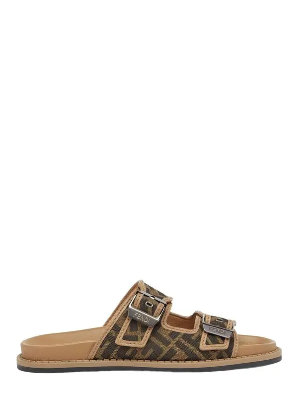 Fendi Feel Ff Jacquard Sandal - Brown
