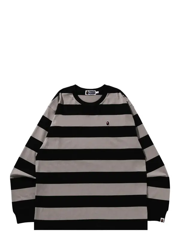 A BATHING APE Ape Head One Point Hoop Long-sleeve Tee - Black
