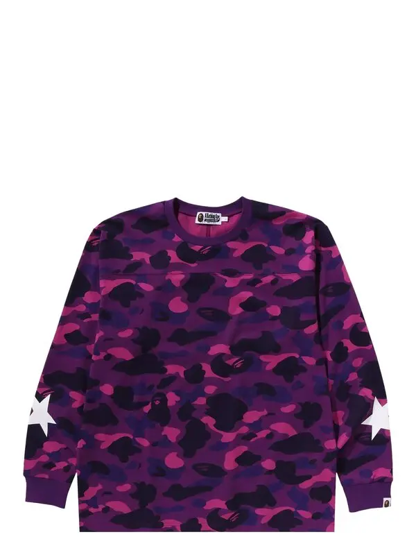 A BATHING APE Color Camo Relaxed Fit Long-sleeve Tee - Purple