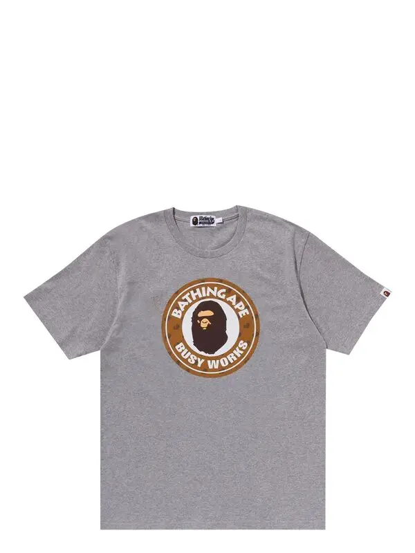 A BATHING APE Cloud Head Monogram Busy Works Tee - Grey