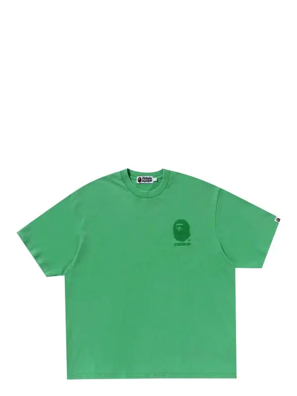 A BATHING APE Ape Head One Point Acid Wash Relaxed Fit Tee - Green