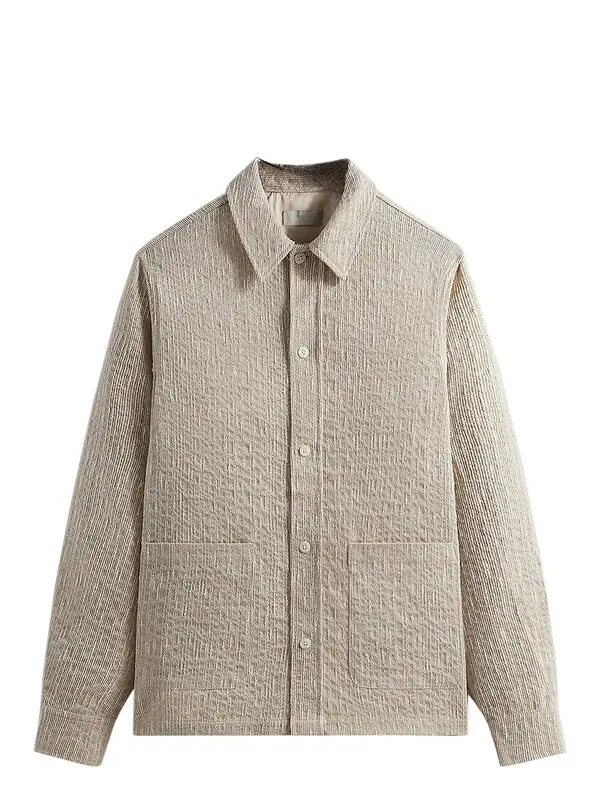 Kith Slub Boucle Boxy Collared Overshirt 'canvas - Tan