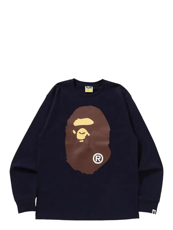 A BATHING APE Big Ape Head Long-sleeve Tee 'navy - Blue
