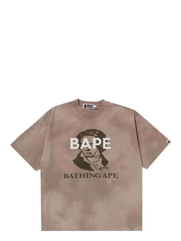 A BATHING APE Tie Dye Bathing Ape Tee 'beige - Tan