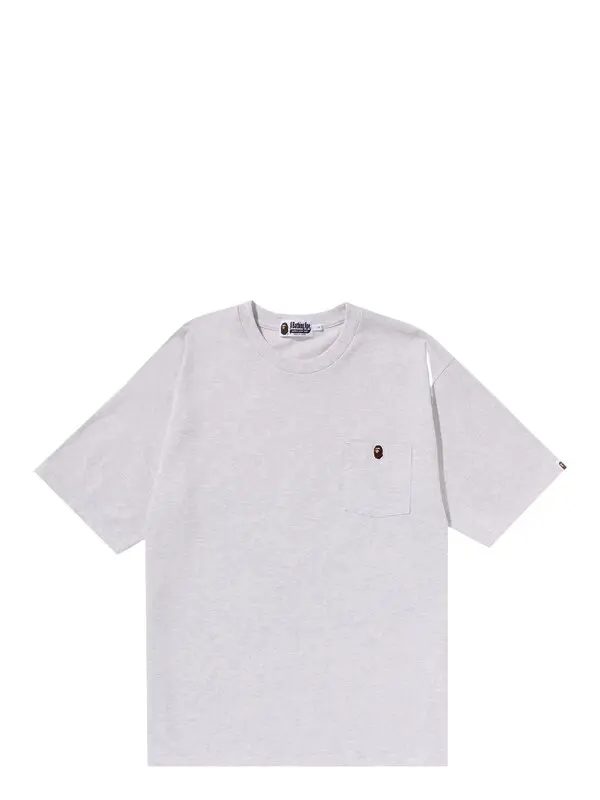 A BATHING APE Ape Head One Point Relaxed Fit Pocket Tee - Grey
