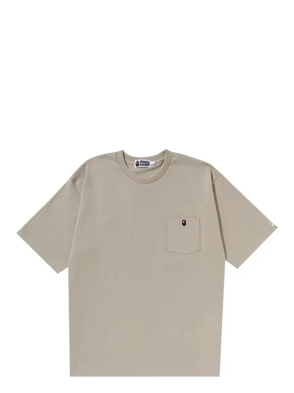A BATHING APE Ape Head One Point Relaxed Fit Pocket Tee 'beige - Tan