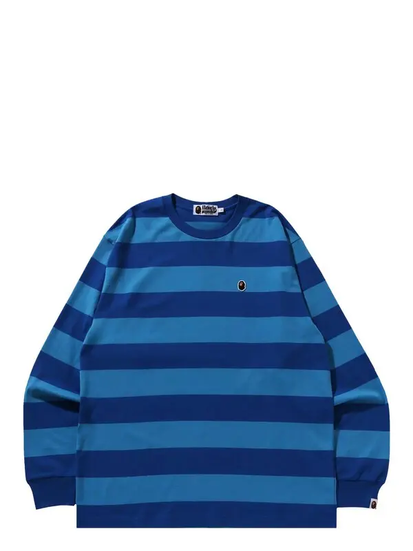A BATHING APE Ape Head One Point Hoop Long-sleeve Tee - Blue