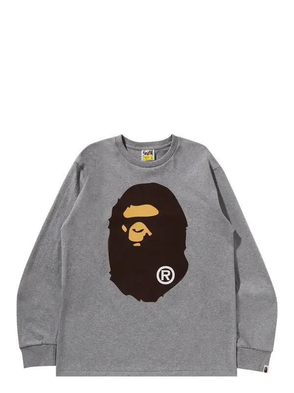 A BATHING APE Big Ape Head Long-sleeve Tee - Grey