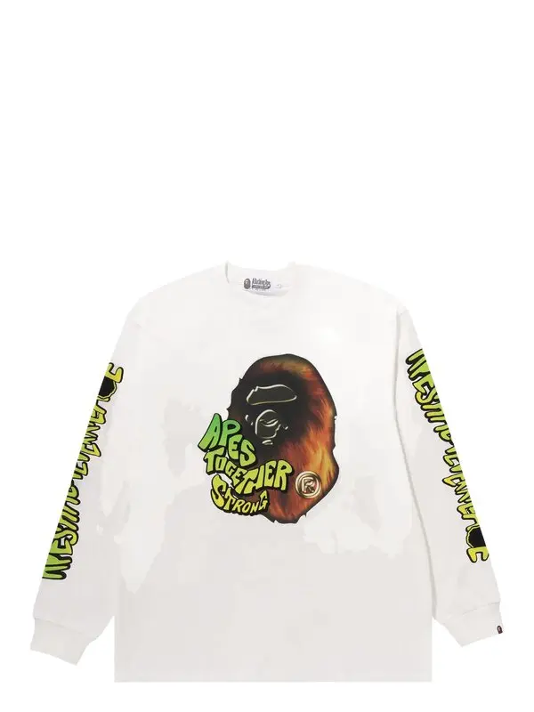 A BATHING APE Sport Graphic Long-sleeve Tee - White