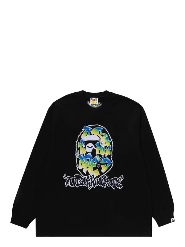 A BATHING APE Gradient Ape Head Oversized Long-sleeve Tee - Black