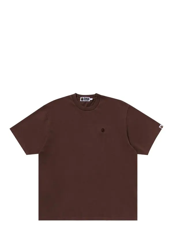 BAPE Ape Head One Point Garment Dyed Relaxed Fit Tee - Brown