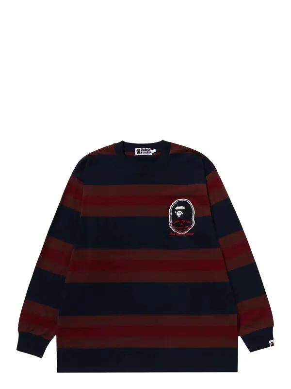 A BATHING APE Badge Hoop Long-sleeve Tee 'navy - Blue