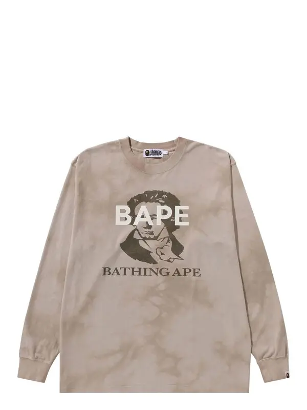 A BATHING APE Tie Dye Bathing Ape Long-sleeve Tee 'beige - Tan