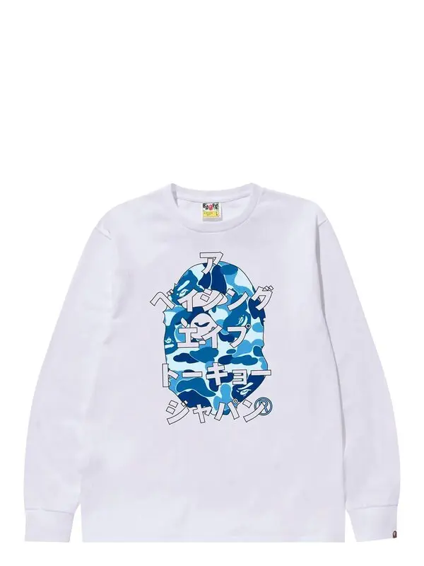 A BATHING APE Abc Camo Japanese Letters Long-sleeve Tee - White