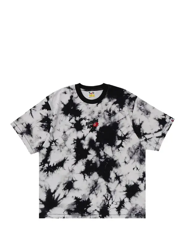 A BATHING APE Cloud Head Bleach Dye Tee - Black