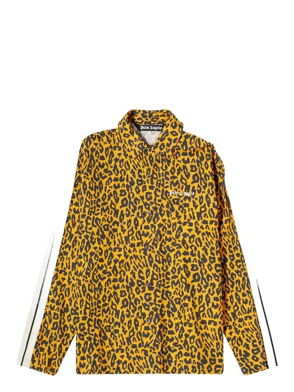 Palm Angels Cheetah Track Shirt /black - Orange