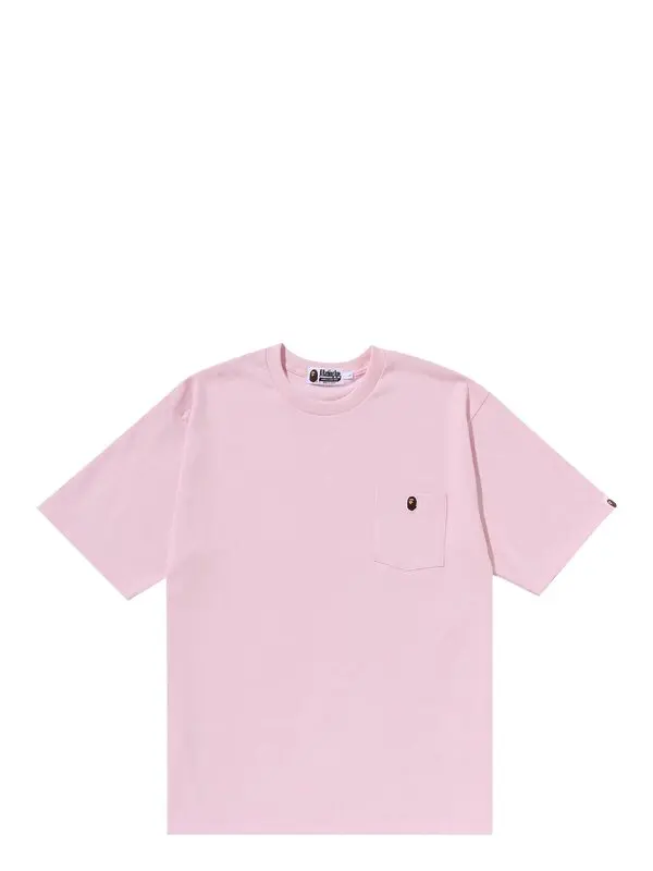 A BATHING APE Ape Head One Point Relaxed Fit Pocket Tee - Pink