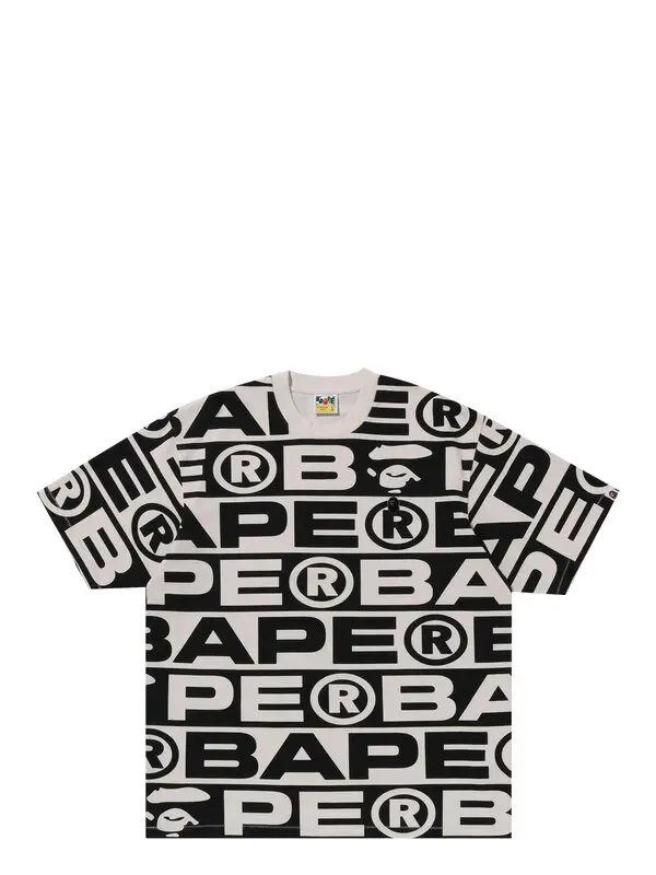 A BATHING APE Lux Sport Pattern Oversized Tee 'ivory - Cream