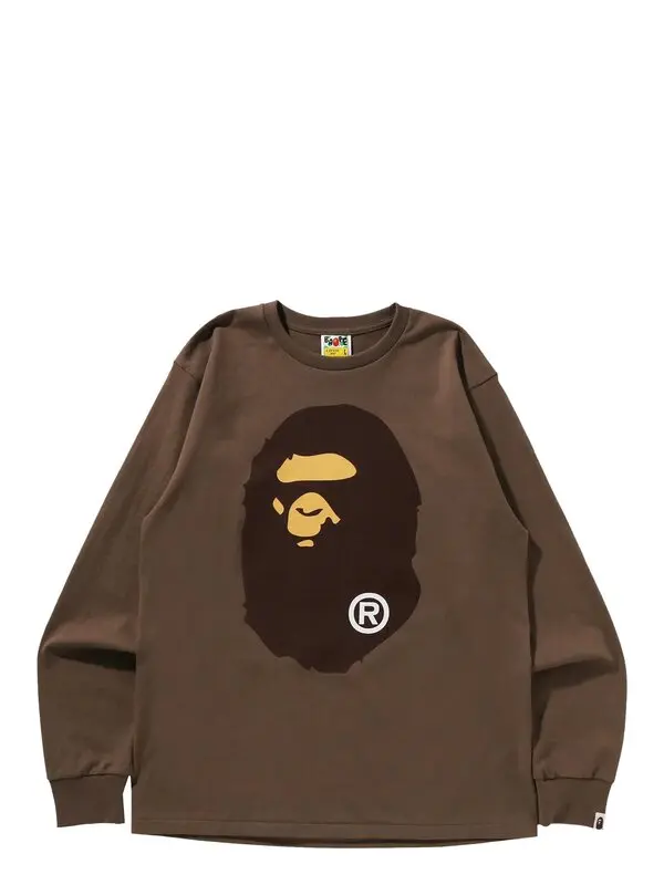 A BATHING APE Big Ape Head Long-sleeve Tee - Brown