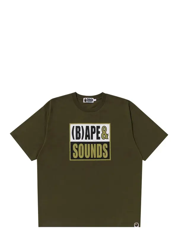 A BATHING APE Sounds Logo Tee 'olive Drab - Green