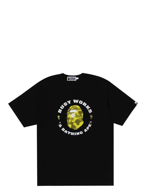 A BATHING APE Radiation Camo Busy Works Tee - Black