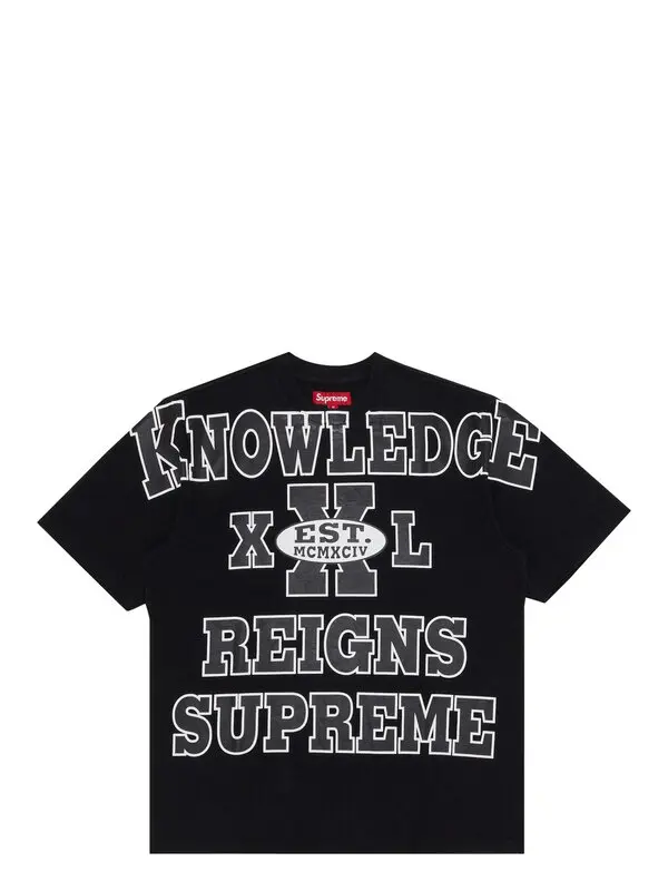 Supreme Overprint Knowledge Short-sleeve Top - Black