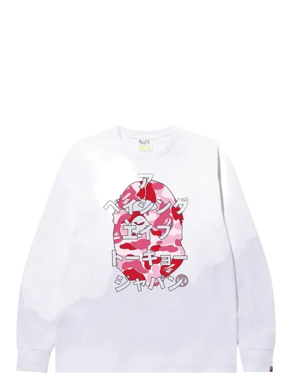 A BATHING APE Long Sleeve Tee - White