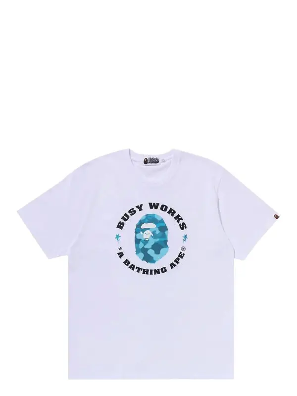 A BATHING APE Radiation Camo Busy Works Tee - White