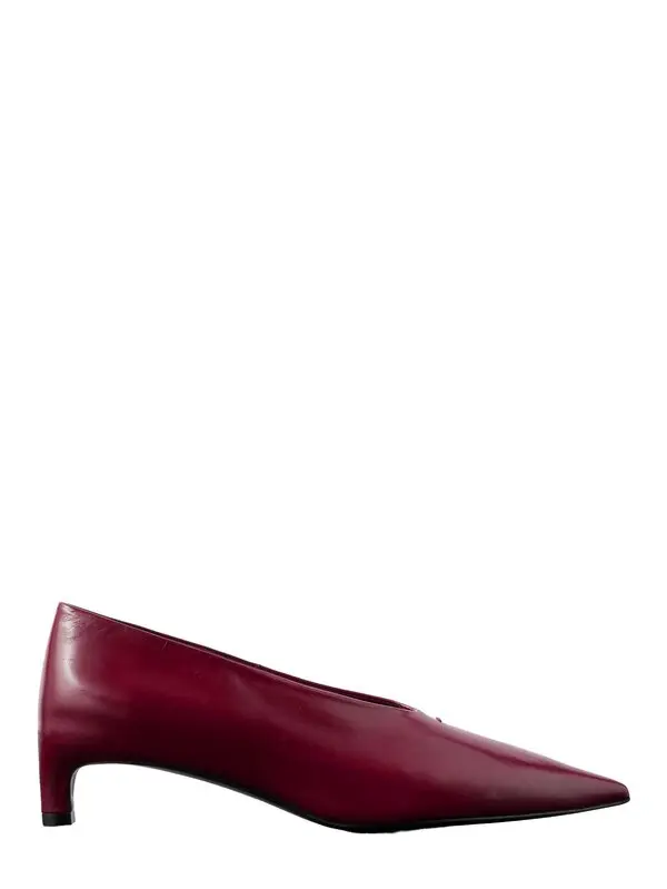 JIL SANDER Glossed-leather Pumps - Red