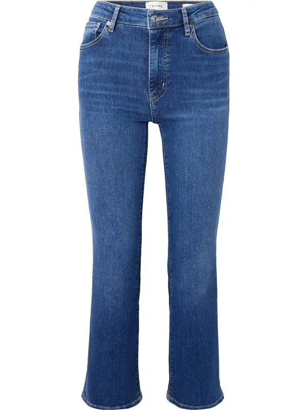 FRAME Reboot Crop High-rise Bootcut Jeans - Blue