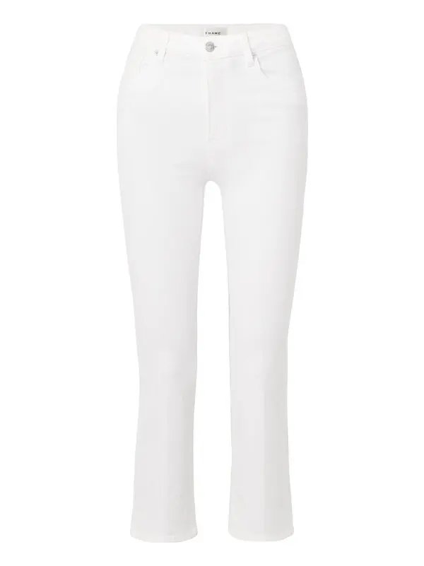 FRAME Reboot Crop High-rise Flared Jeans - White