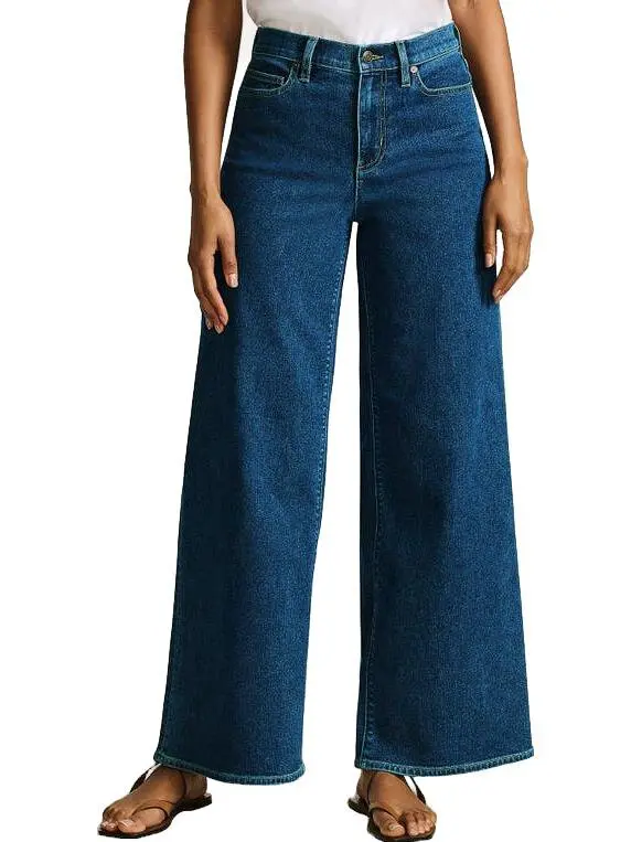 LANDS' END High Rise Wide Leg Jeans - Crawford Wash