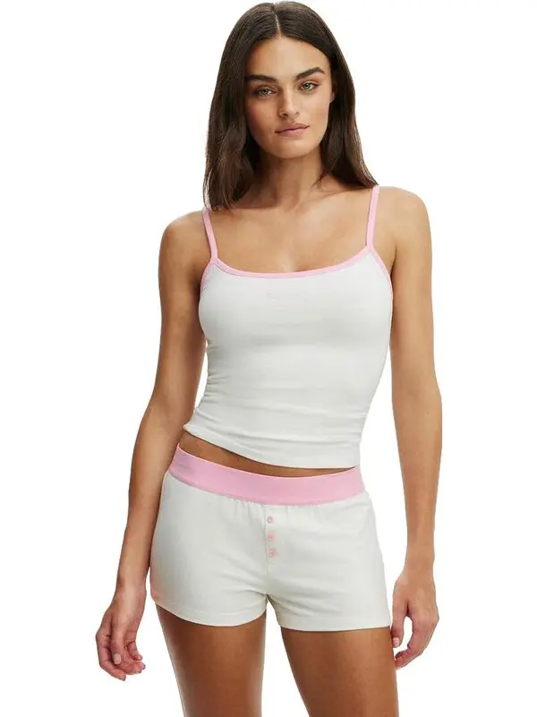 Cotton:on Peached Jersey Longline Cami - Coconut Milk Cosmic Heart