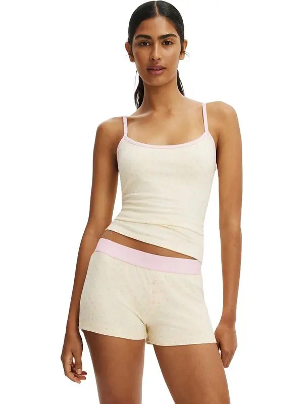 Cotton:on Dreamy Soft Longline Cami - Hazel Ditsy Banana Whip