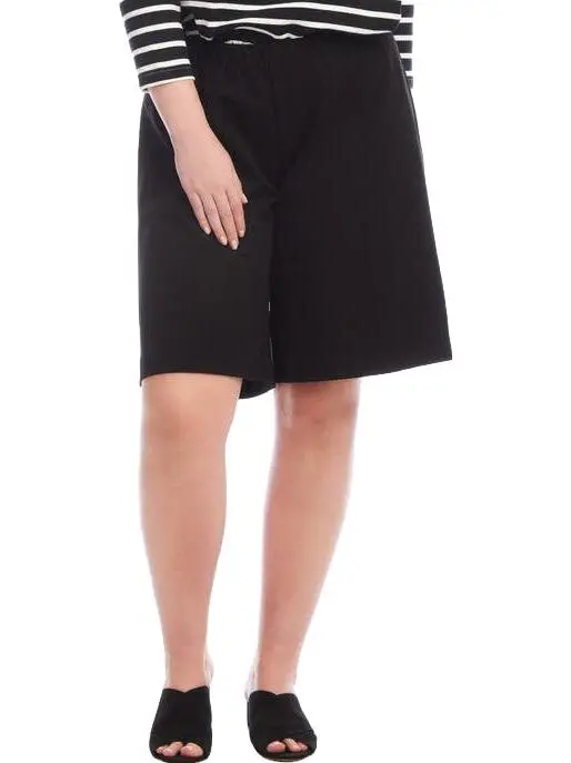Karen Kane High Waist Stretch Twill Shorts - Black