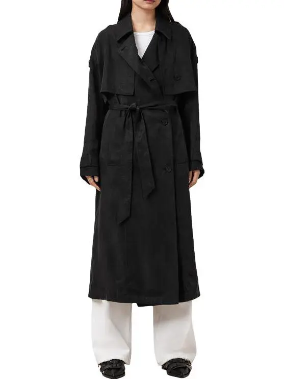 ALLSAINTS Linnie Trench Coat - Black